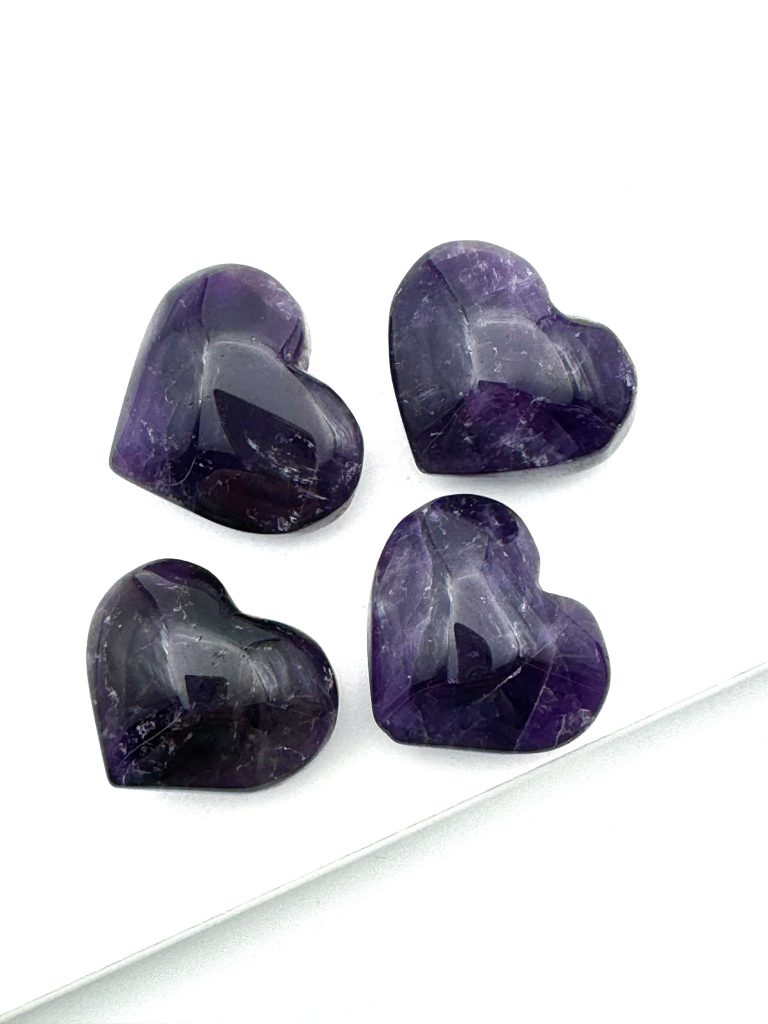 Ametyst Sort - Hjerte - Crystal Lab