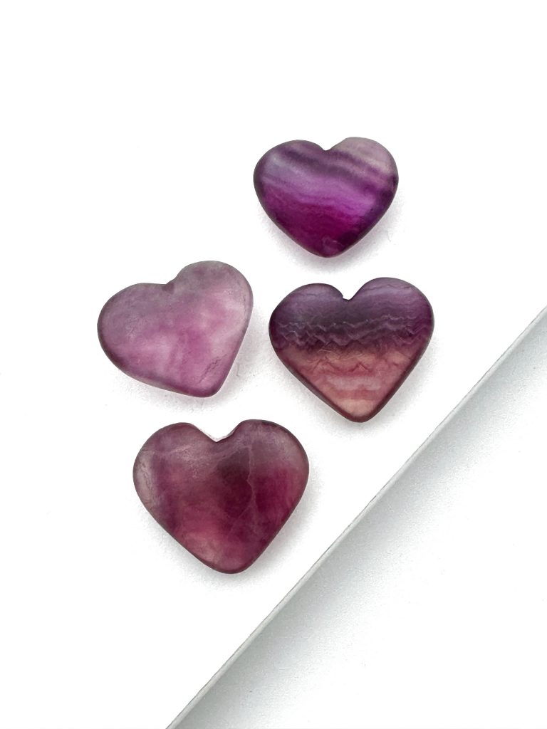 Fluorit, Pink - Hjerte - Crystal Lab